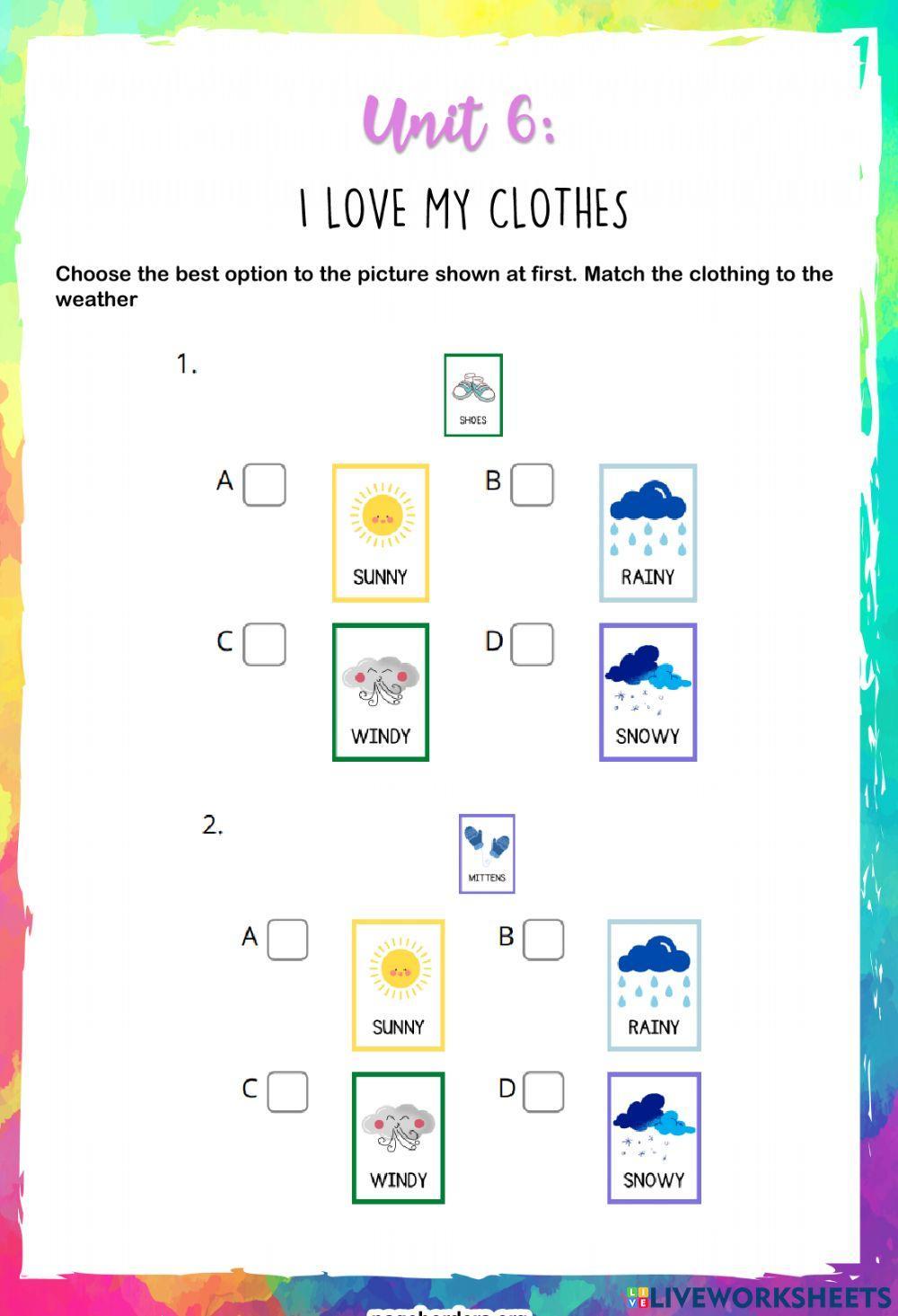 My favorite weather interactive worksheet | Live Worksheets