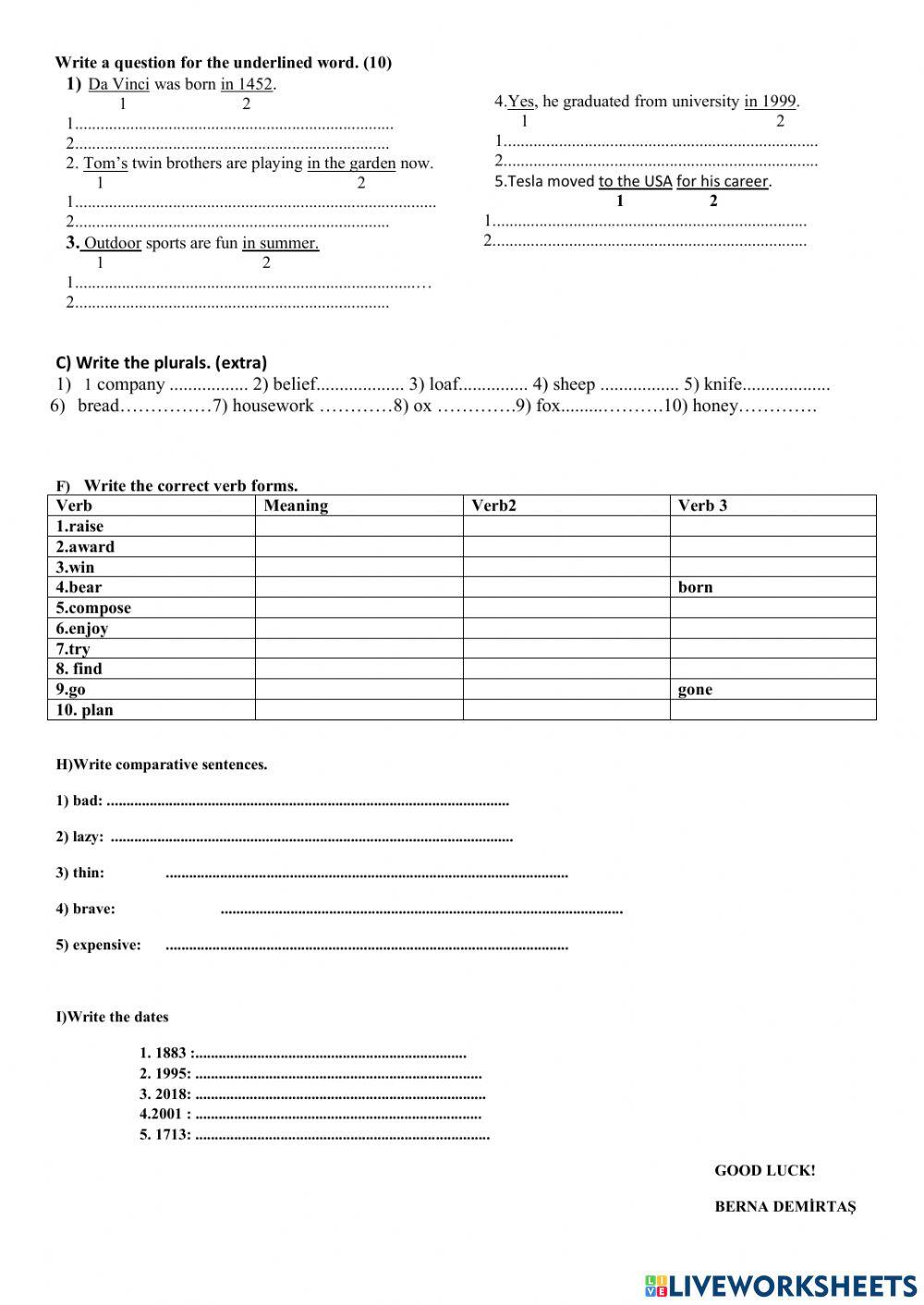 Quiz-6- 7th grade 2022-November 2 worksheet | Live Worksheets