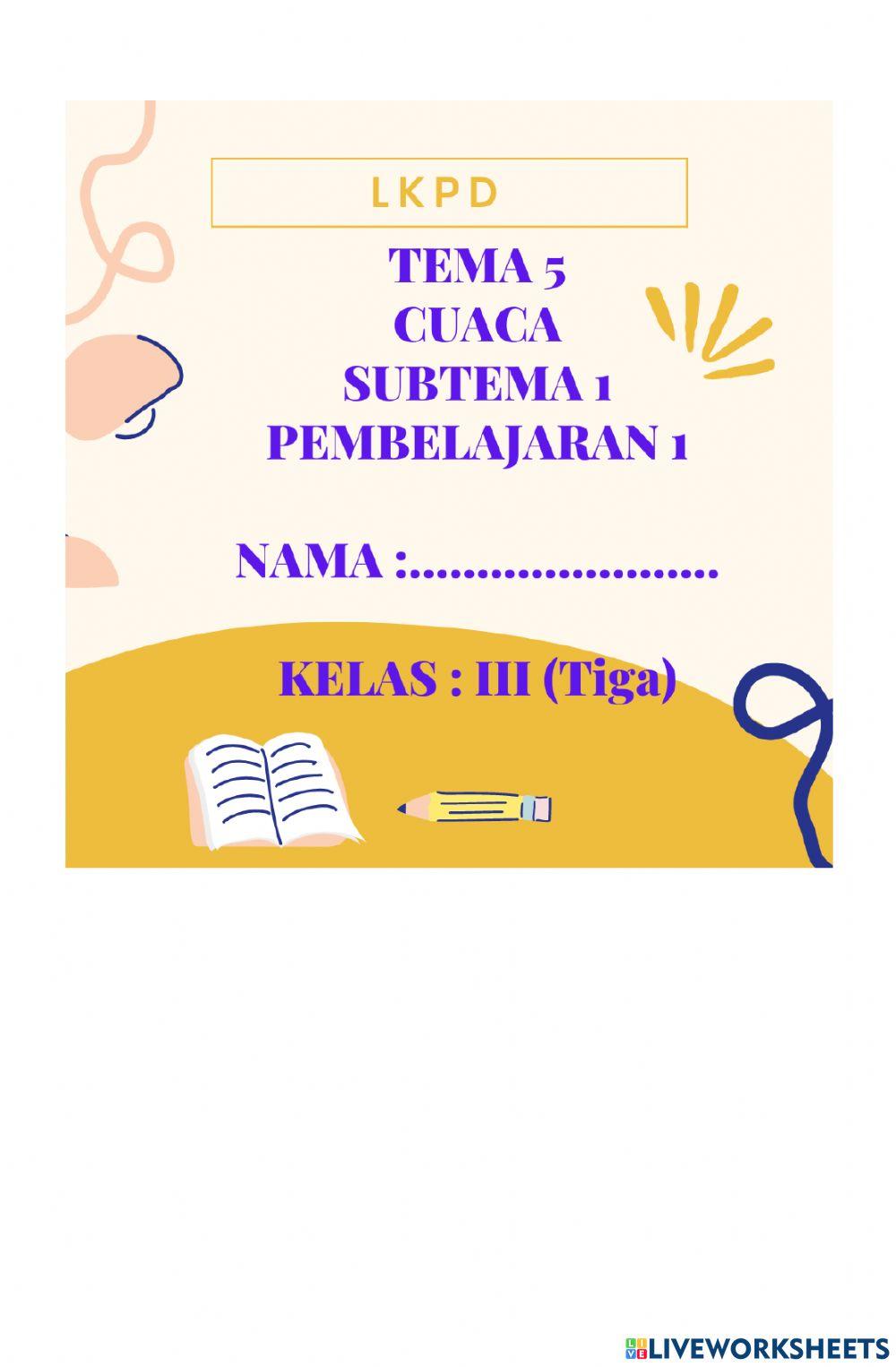 Cuaca interactive worksheet for Kelas 3 | Live Worksheets