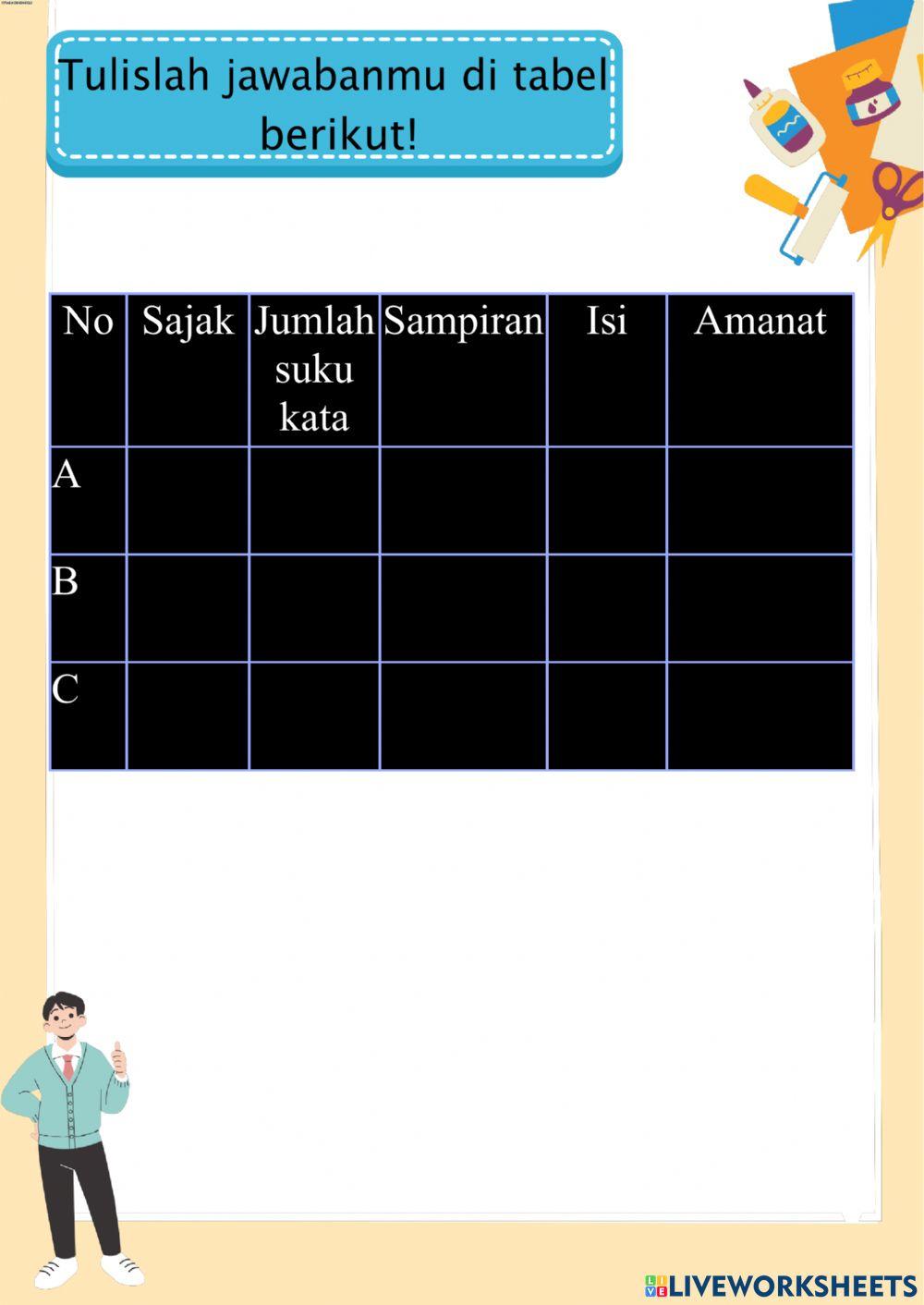 Pantun oke online exercise for | Live Worksheets