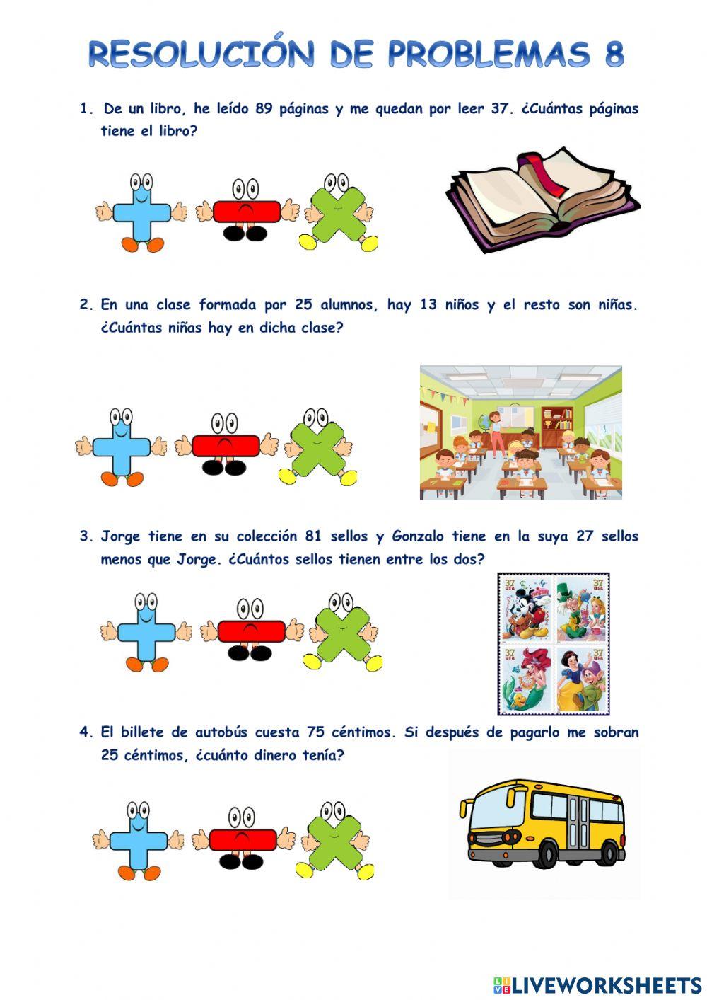 Resolución de problemas 9 activity | Live Worksheets