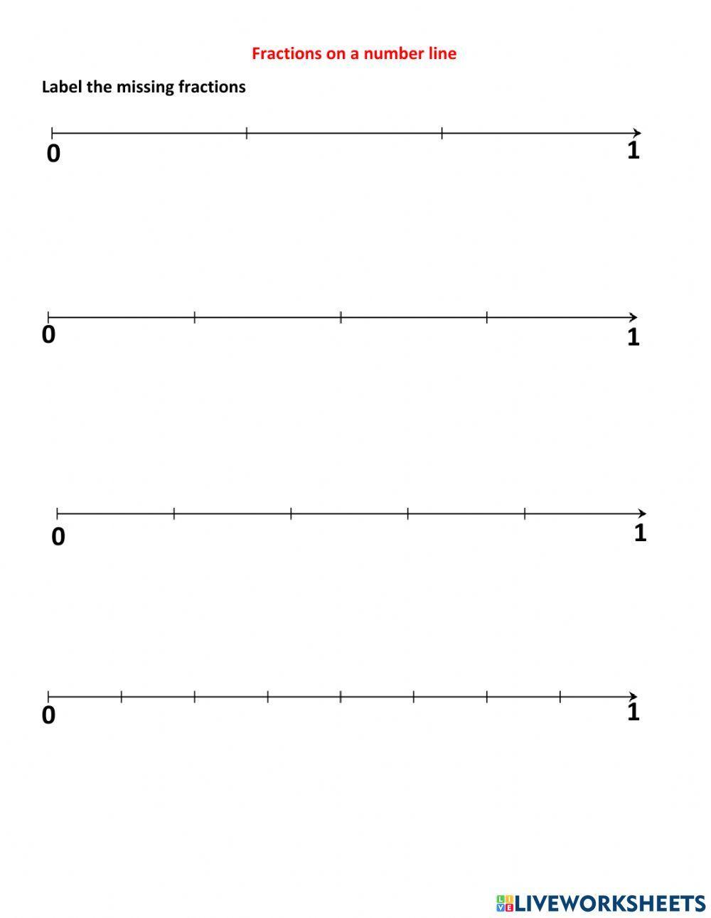 fraction number line interactive