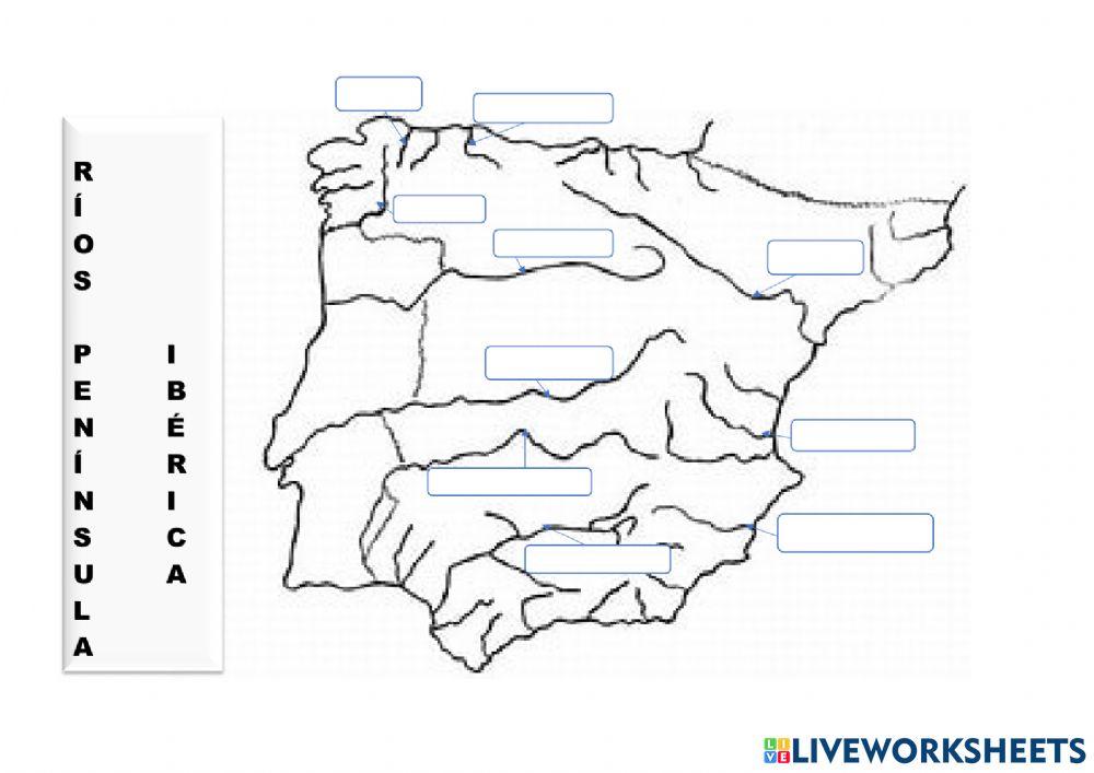 Principais ríos da Península Ibérica worksheet | Live Worksheets