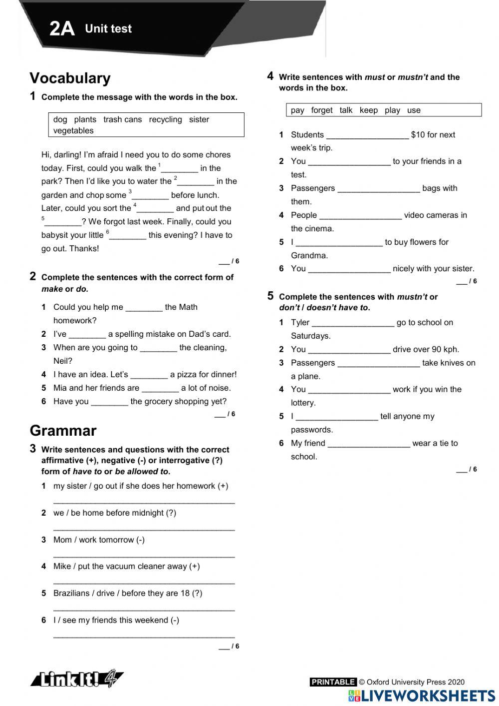 Link It 4 test … | Free Interactive Worksheets | 5368147