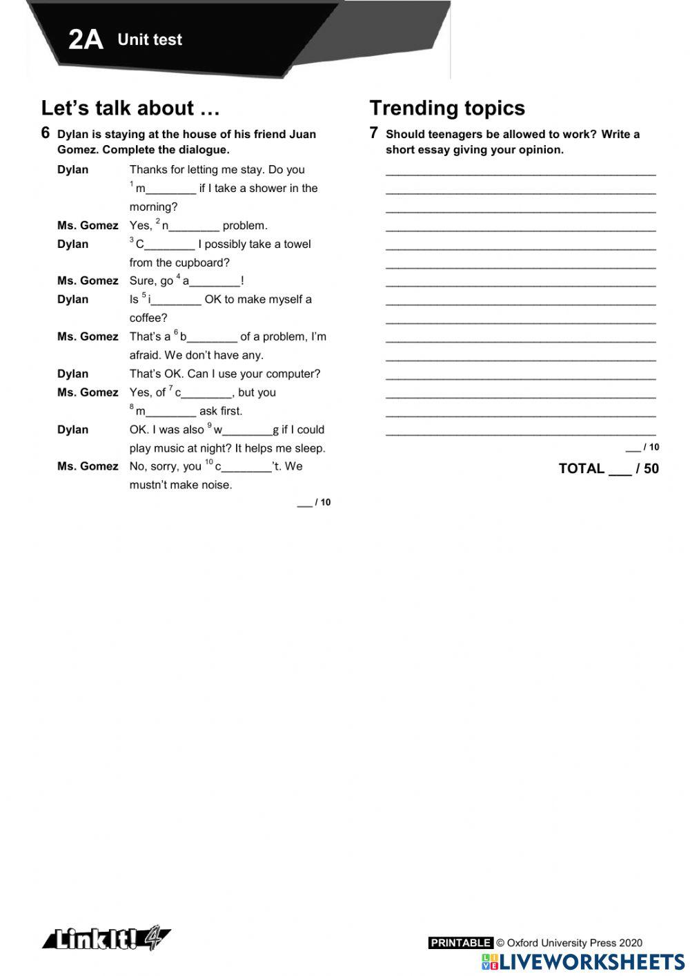 Link It 4 test … | Free Interactive Worksheets | 5368147