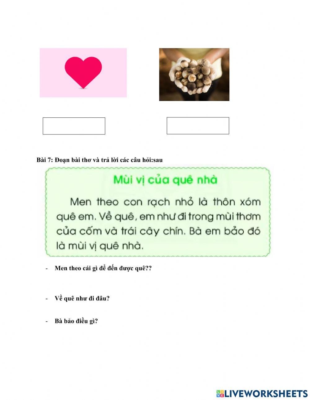 Vietnamese free online exercise | Live Worksheets