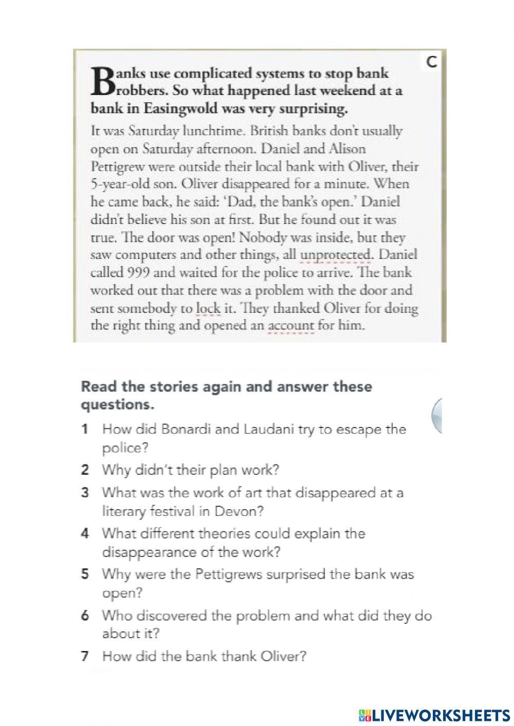 Crime and criminals | Live Worksheets