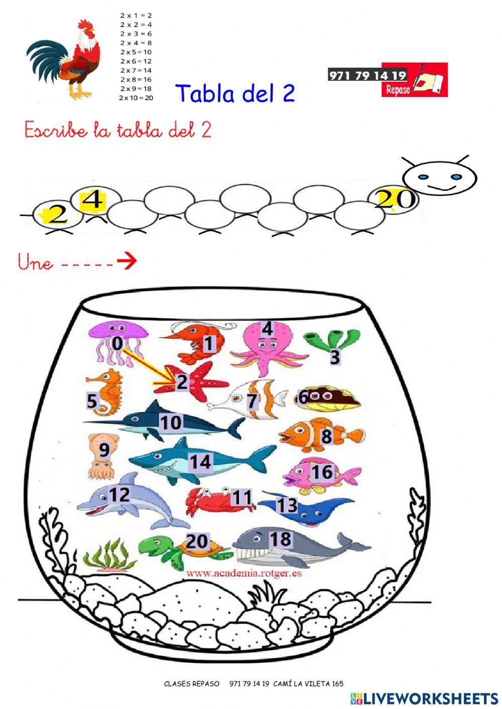 Tabla del 2 online exercise for 3 primaria | Live Worksheets