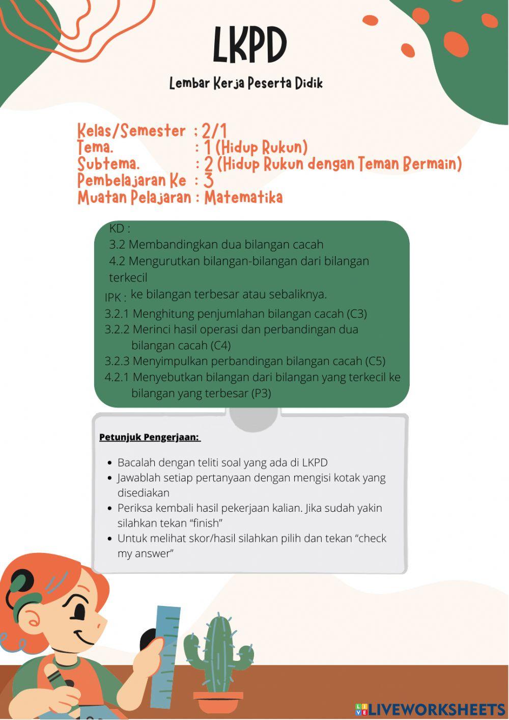 Lkpd matematika online exercise for 2 | Live Worksheets