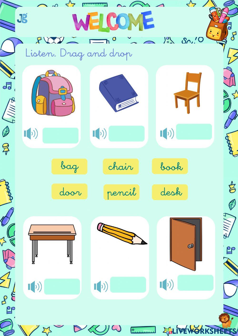 Back to school worksheet for 1º prm | Live Worksheets