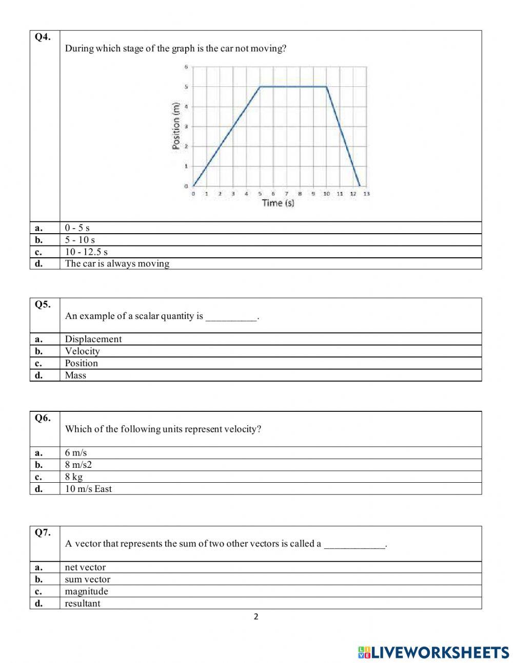 G9 Physics - Ch… | Free Interactive Worksheets | 5368196