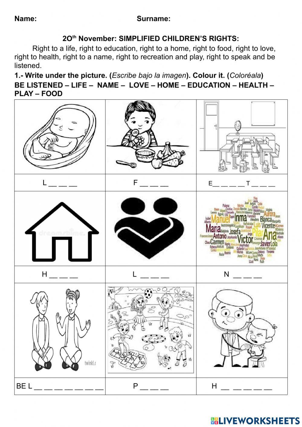 Children's righ… | Free Interactive Worksheets | 2218419
