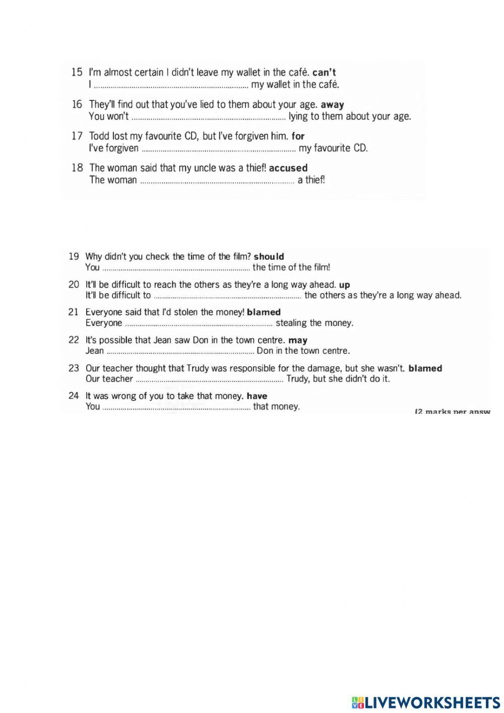 Destination B1 | Free Interactive Worksheets | 2218714