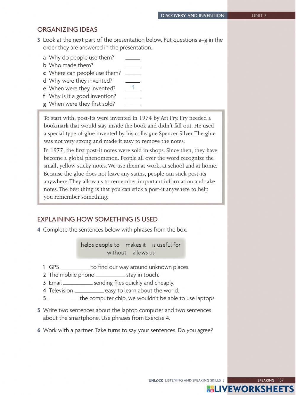 Unlock Unit7: critical thinking online exercise for | Live Worksheets