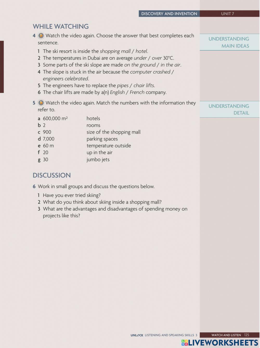 Unlock: unit 7 video online exercise for | Live Worksheets