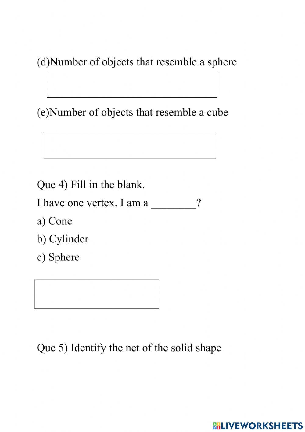 Grade 3 Assessment geometry online exercise for | Live Worksheets