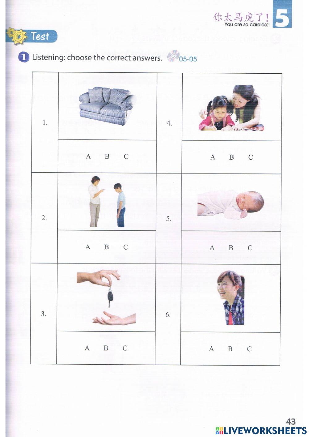 YCT 6-5 | Free Interactive Worksheets | 6915445