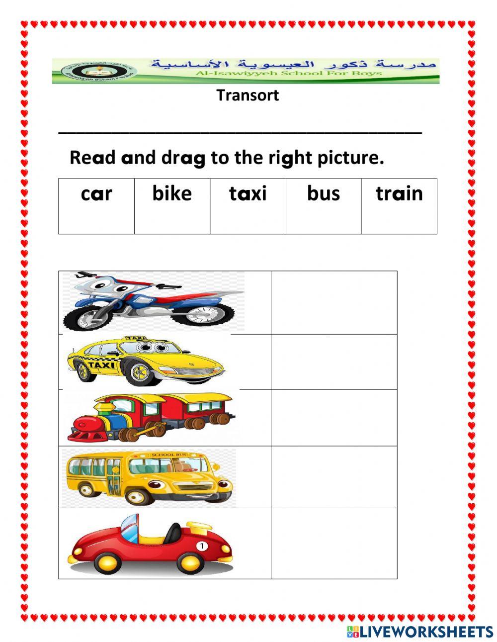 5368476 | road transport | liveworksheet1