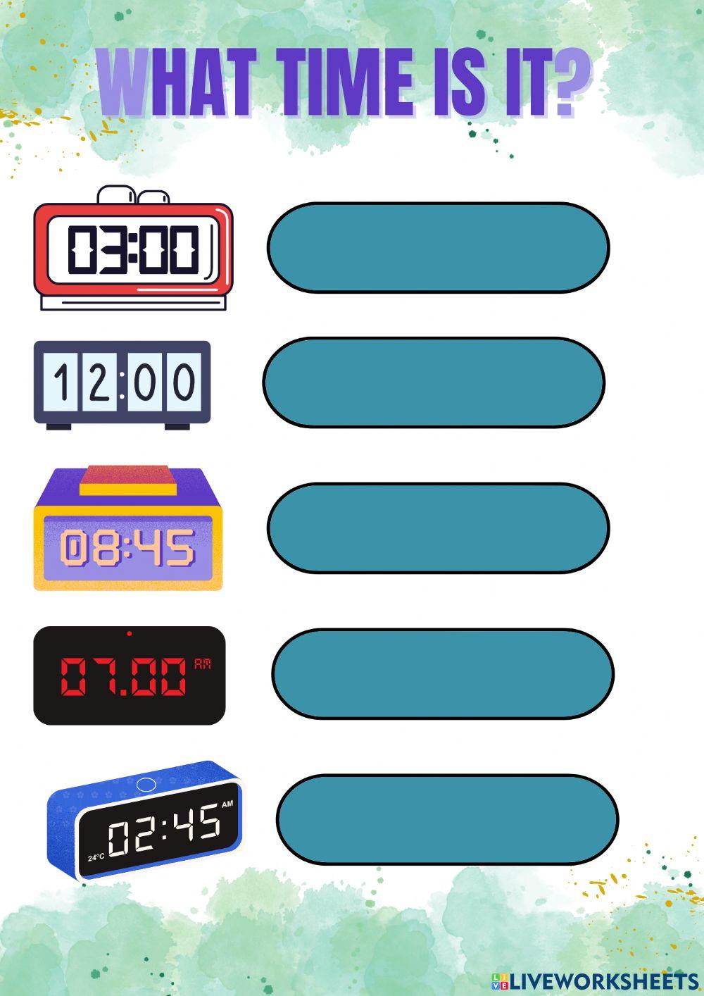 What time is it? online exercise for 3 grade | Live Worksheets