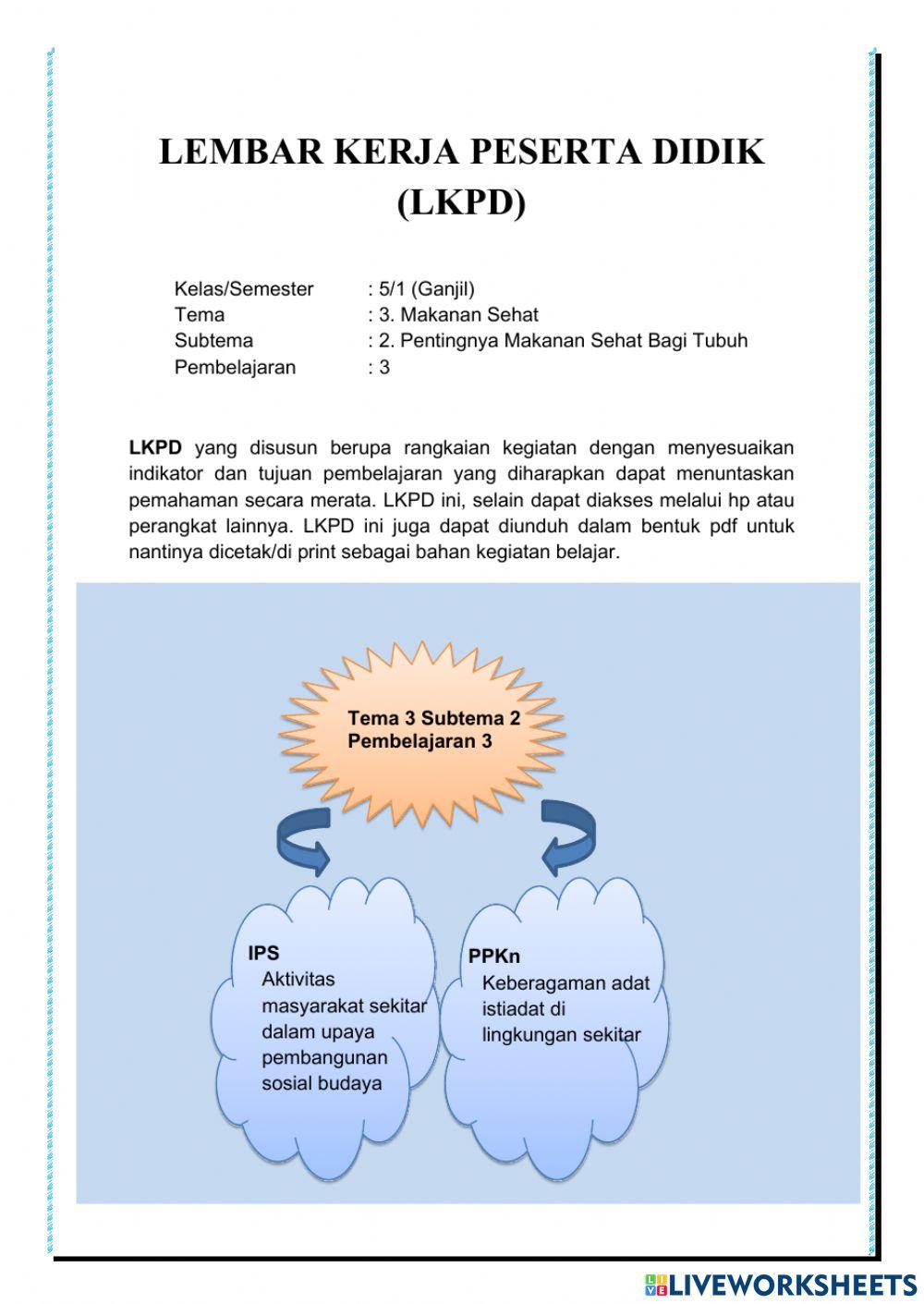 LKPD Kelas 5 Tema 3 Subtema 2 Pembelajaran 3 Muatan