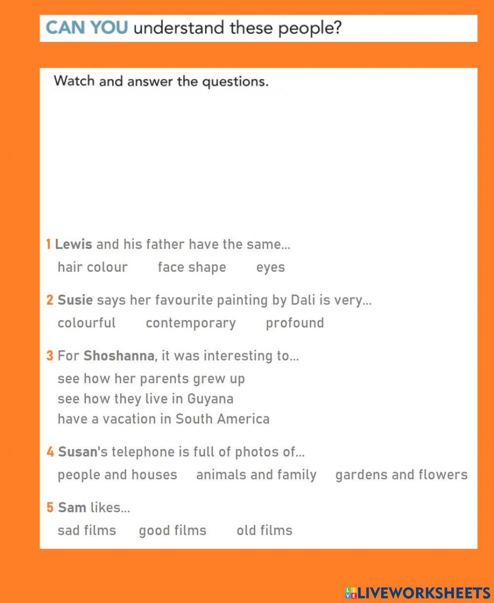 People | EnglishLR | Live Worksheets