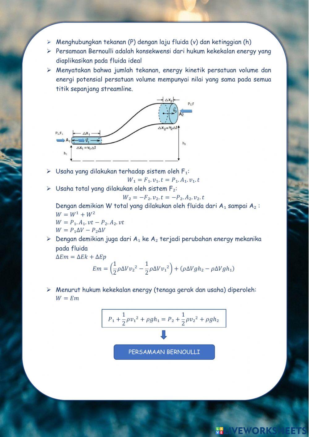 LKPD Fluida Dinamis online activity | Live Worksheets