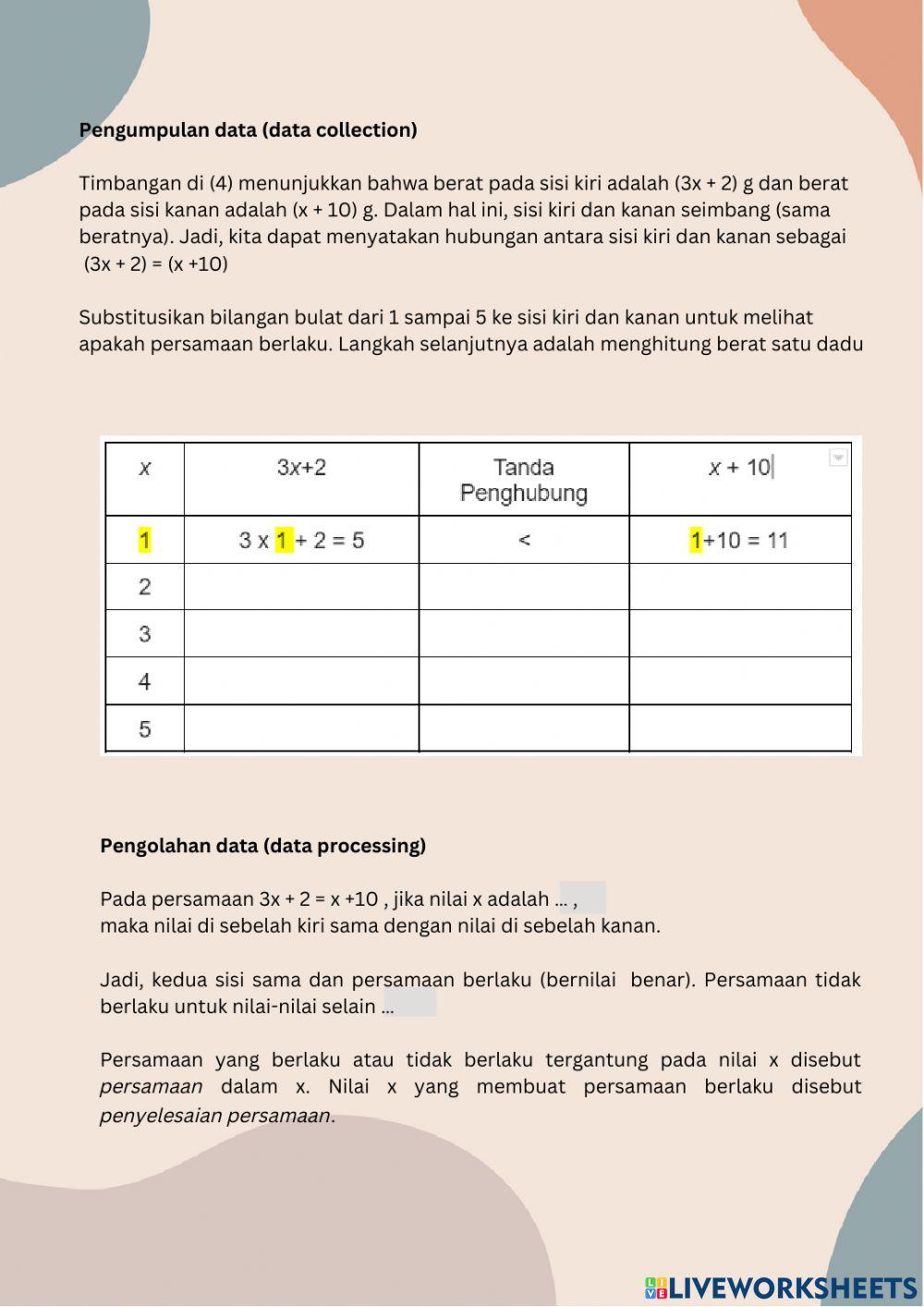 Cal activity | Live Worksheets