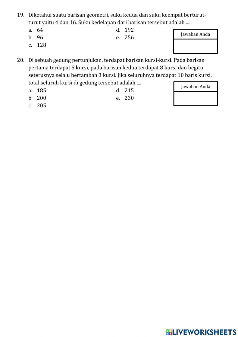 Pdf online worksheet: Ujian | Live Worksheets