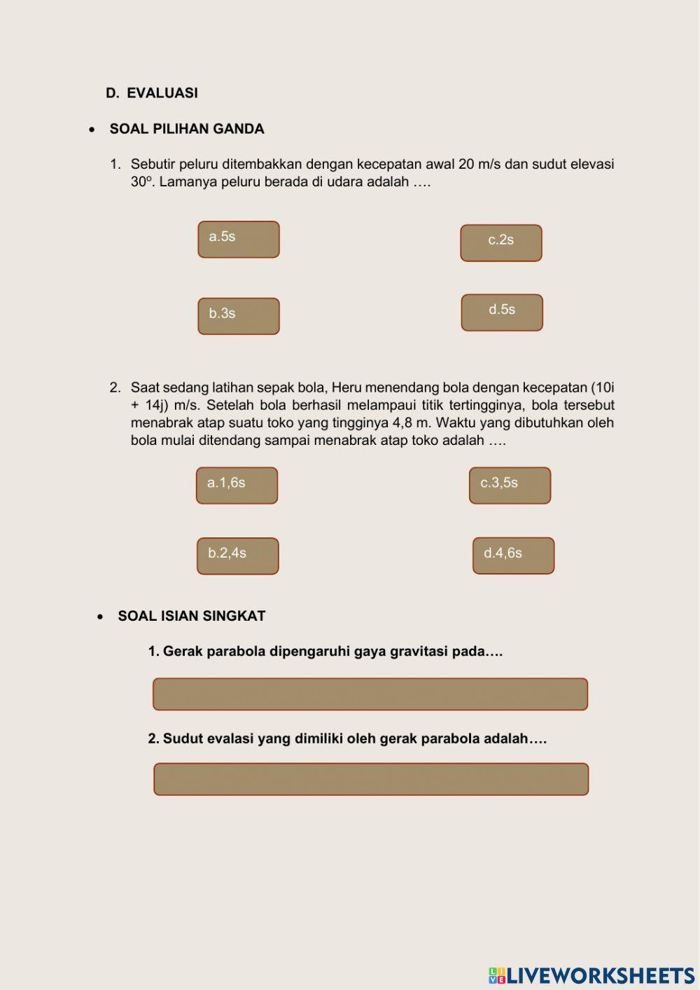 Fisika kelas 10 worksheet | Live Worksheets