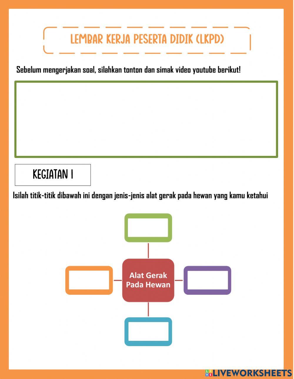 Liveworksheet-IPA-Kelas 5 Tema 1 Subtema 1 Pembelajaran 1-K7 online exercise for | Live Worksheets