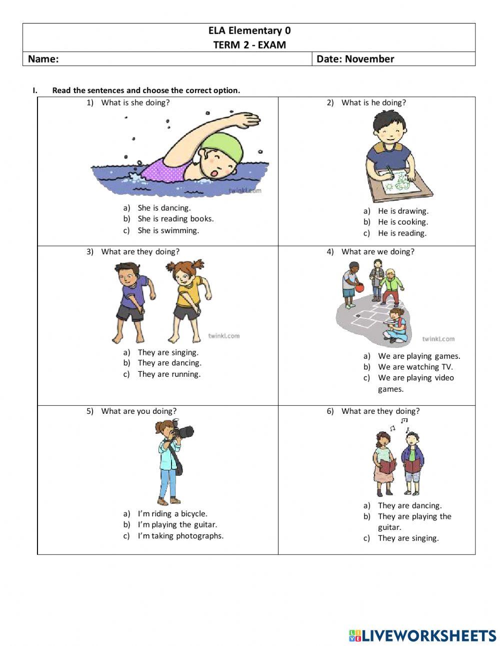 2485769 | ELA Elementary 0: TERM 2 EXAM | teacherluengo