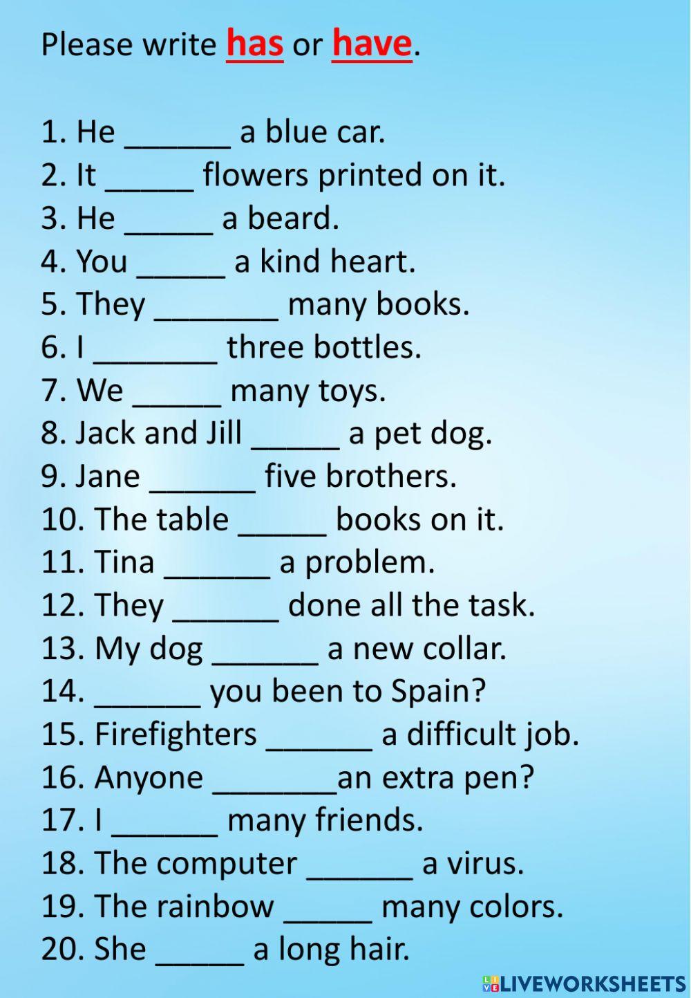 Foe worksheet | Live Worksheets