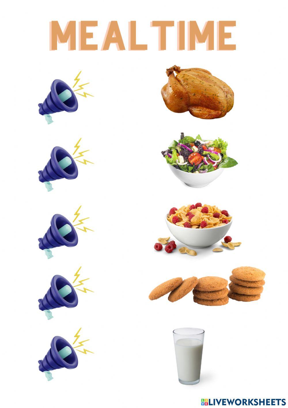 Mealtime 1-5 | Free Interactive Worksheets | 2222544