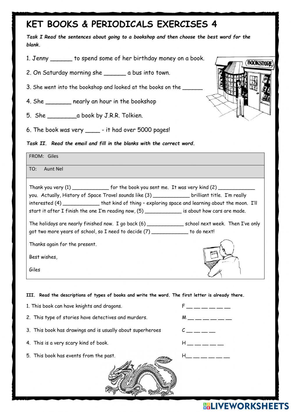 KET Books & Periodicals Exercises 4 worksheet | Live Worksheets