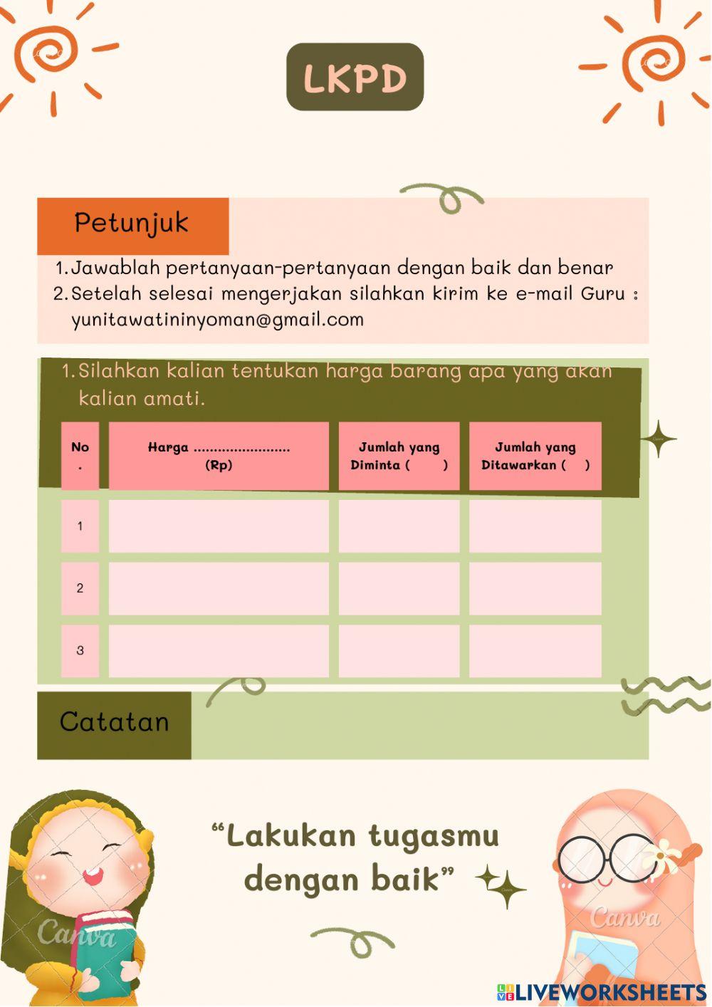 E-lkpd online exercise for X | Live Worksheets