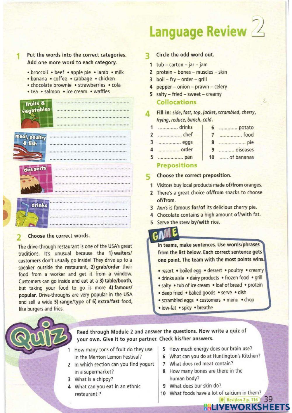 Starlight 6 Module 2h worksheet | Live Worksheets