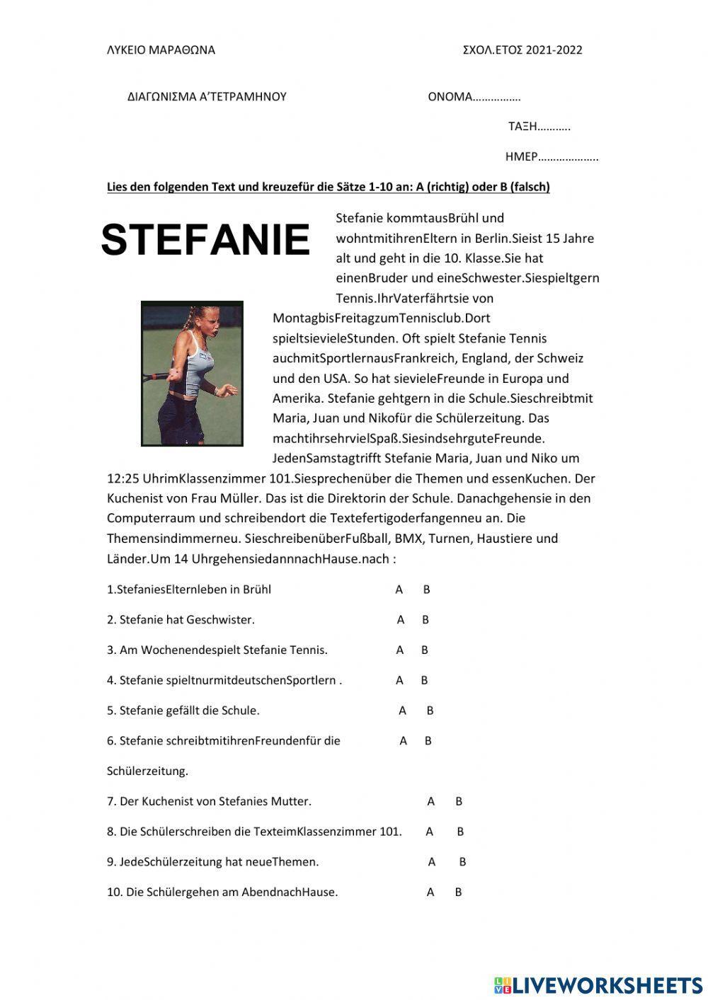 ΓΕΡΜΑΝΙΚΑ Α ΛΥΚ… Free Interactive Worksheets 6916197