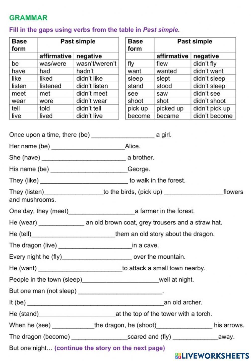 Making a story (Past Simple) 5368912 | Olga | Live