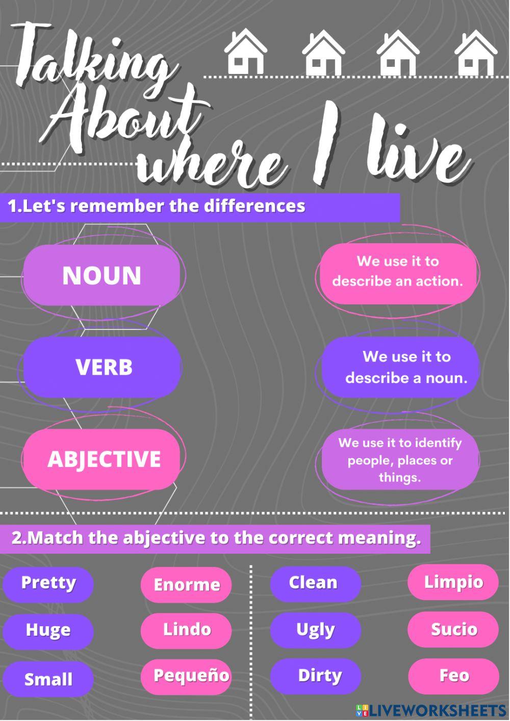 Talking about where i live worksheet | Live Worksheets