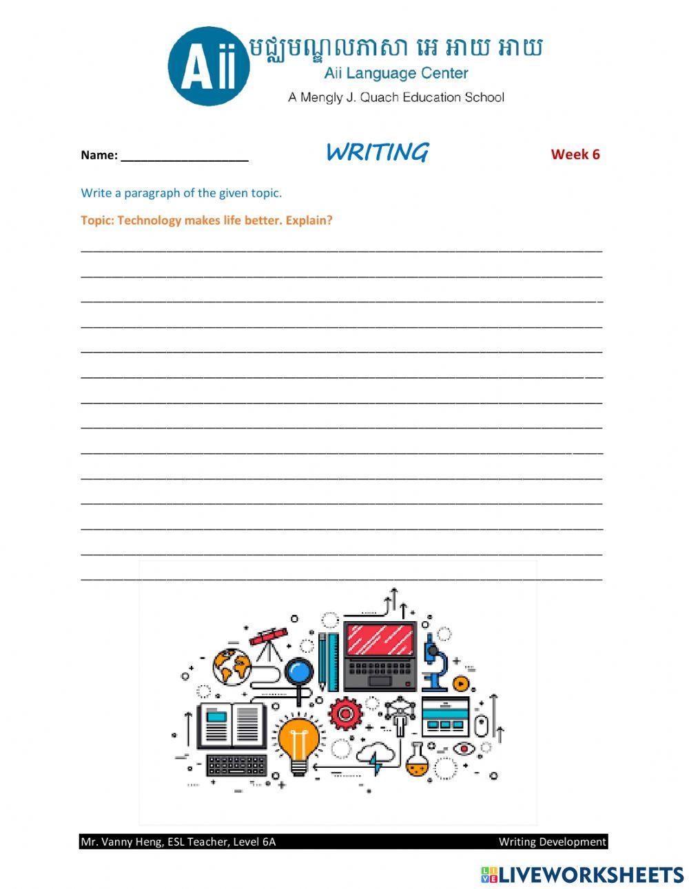 Writing Week 6 worksheet | Live Worksheets