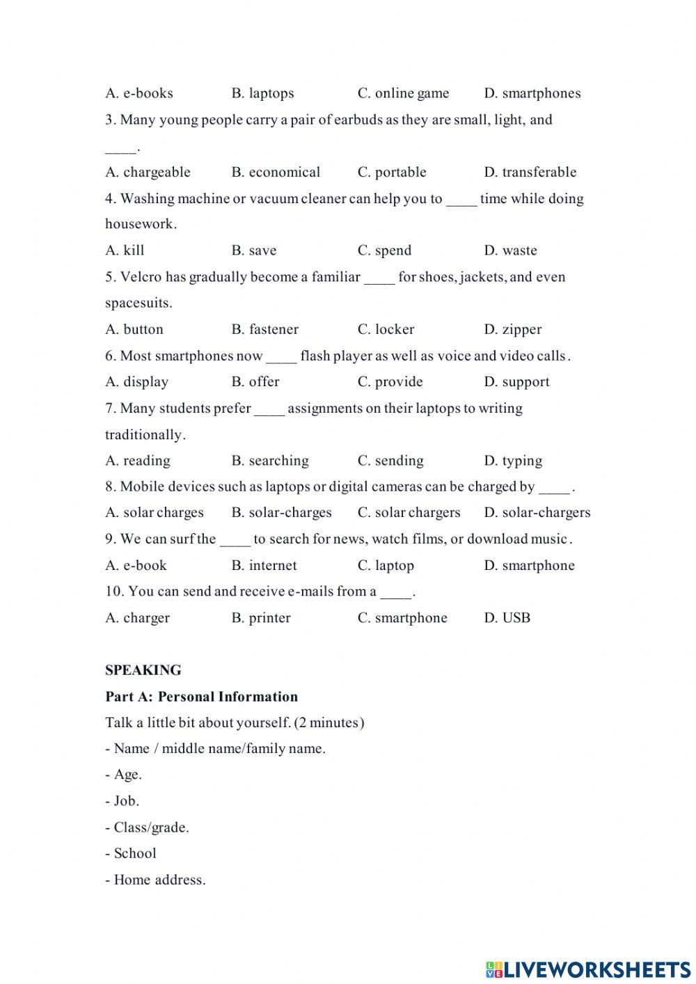 Group 2 ICT | Vũ Nhật Anh | Live Worksheets