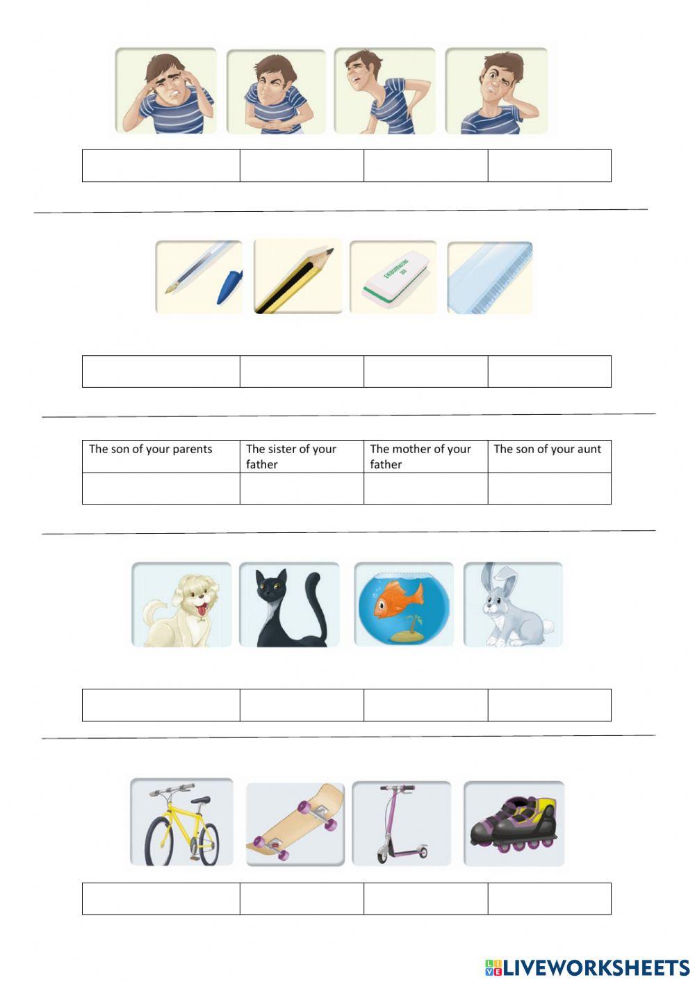 Happy families exercise | Live Worksheets