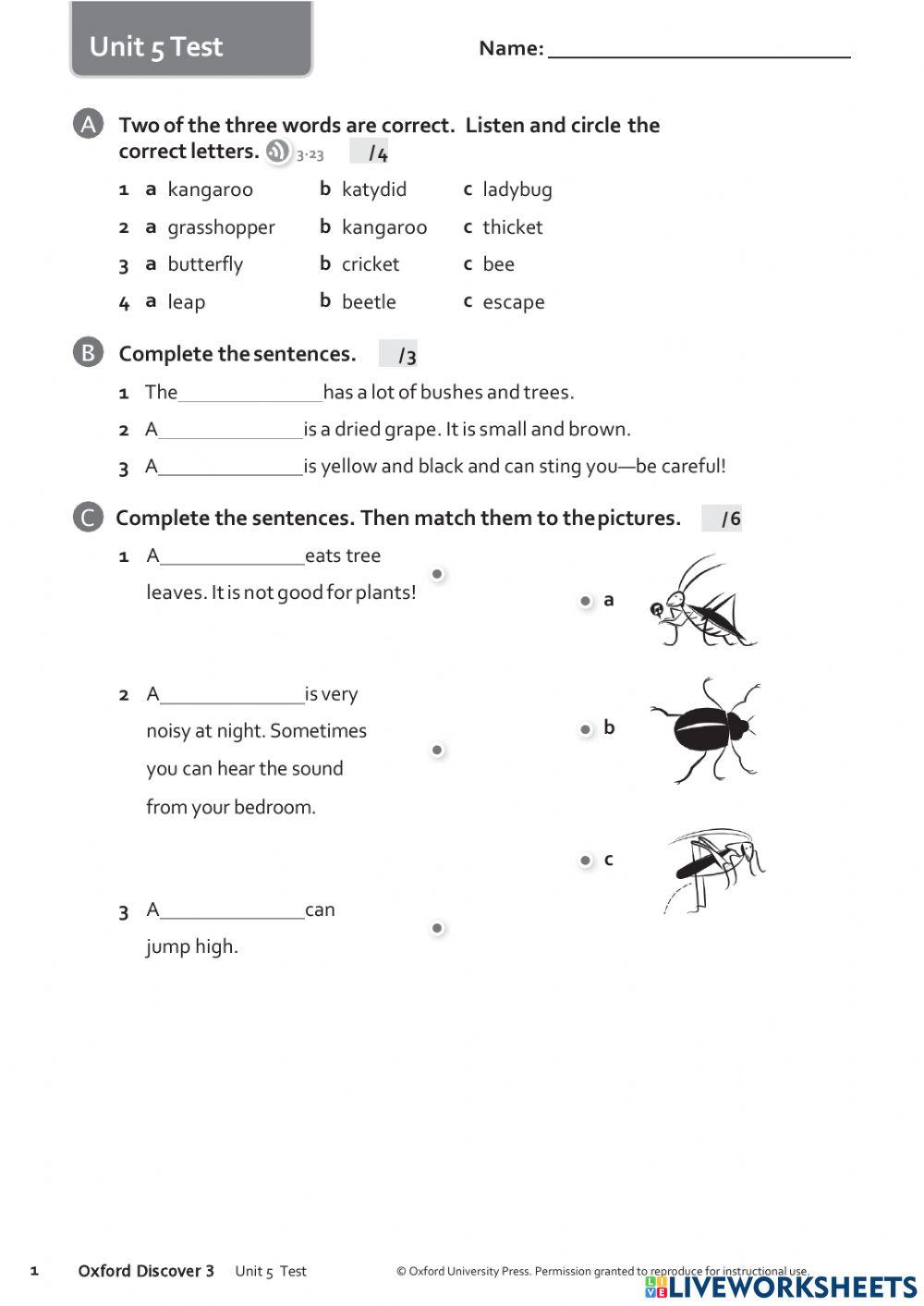 Oxford Discover… | Free Interactive Worksheets | 6916511