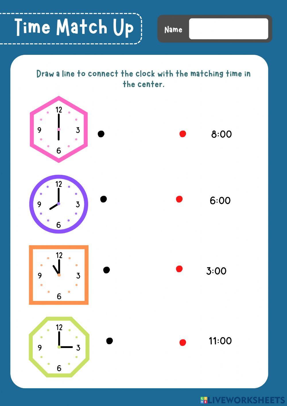 What time is it? online exercise for 4-6 | Live Worksheets