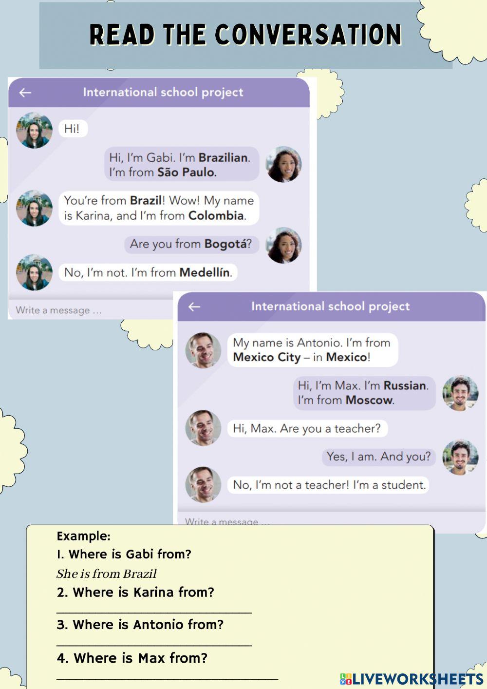 Nationalities and countries | Live Worksheets