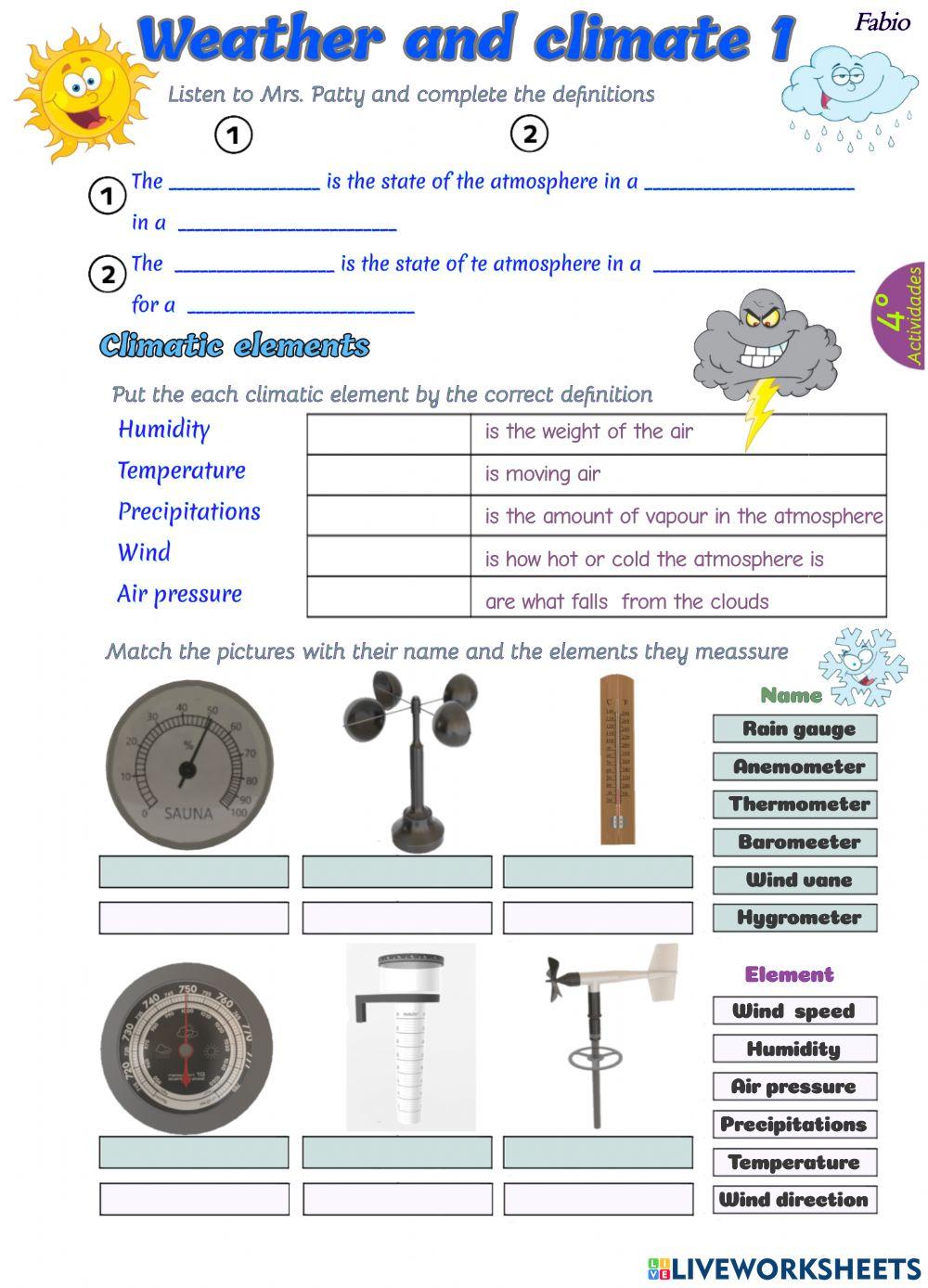 4 clima 1 fabio | Free Interactive Worksheets | 2225543