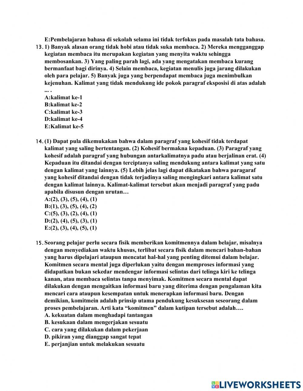 Pas 22 worksheet | Live Worksheets