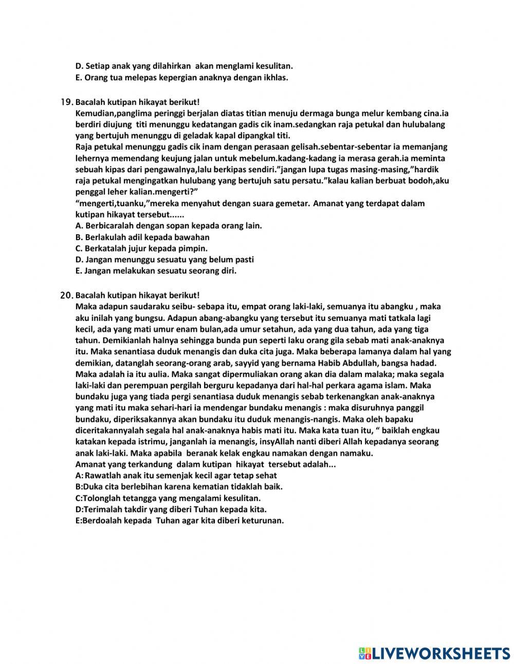 Pas 22 worksheet | Live Worksheets