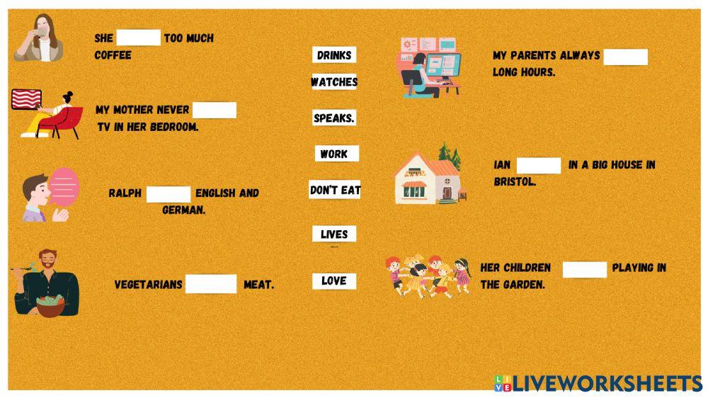 Presente simple online activity for Secundaria | Live Worksheets