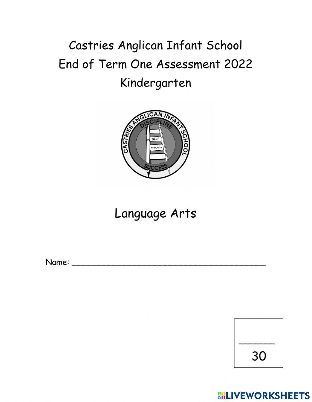 Language Arts Term One Test online exercise for | Live Worksheets